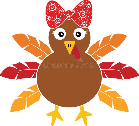 Cute Turkey with Bow, Happy Fall, Thanksgiving Day, Happy Harvest ...