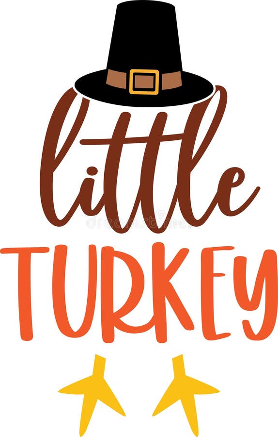 Little Turkey with Pilgrim, Happy Fall, Thanksgiving Day, Happy Harvest ...