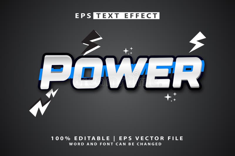Power 3d Editable Text Effect Vintage Color Stock Vector - Illustration ...