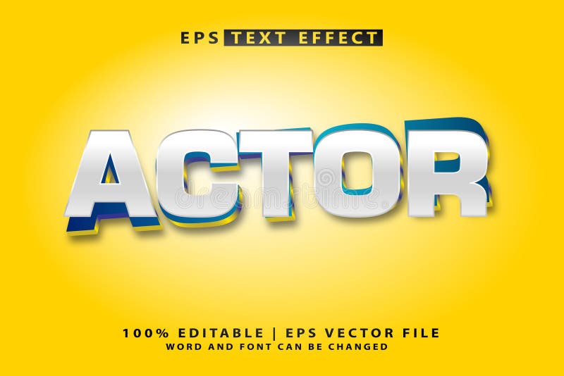 Actor 3d Editable Text Effect Vintage Color Stock Vector - Illustration ...