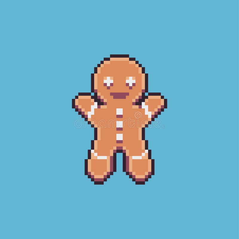 Pixel Art Gingerbread Vector Illustration Game Design Stock Vector ...