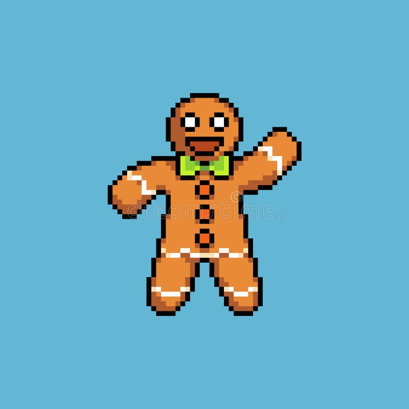 Pixel Art Gingerbread Vector Illustration for Graphic Design Stock ...