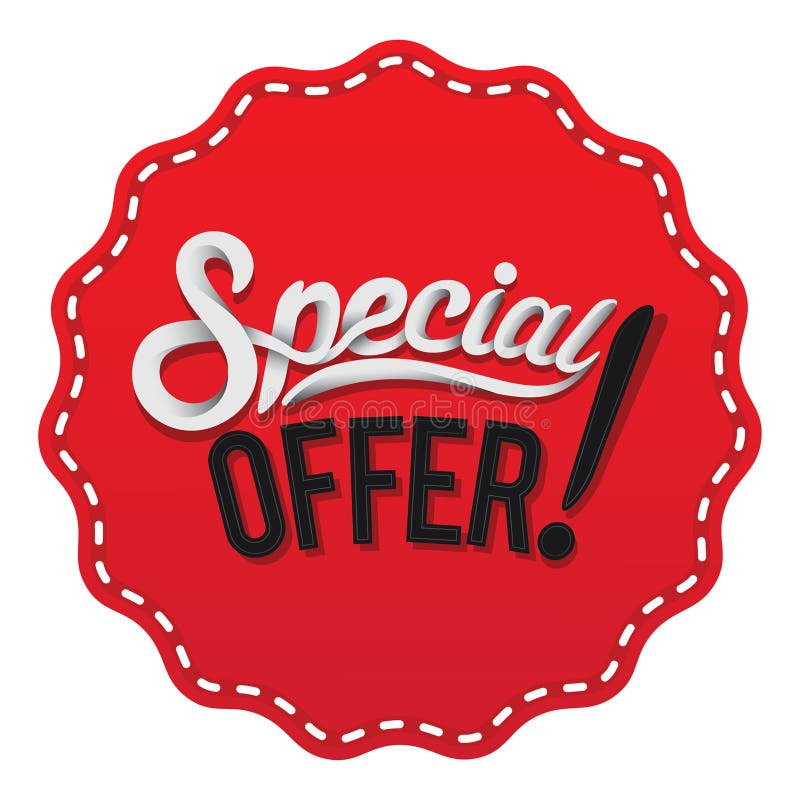 Special Offer Badge Red with Stitching for Brochure Flyer Banner Stock ...