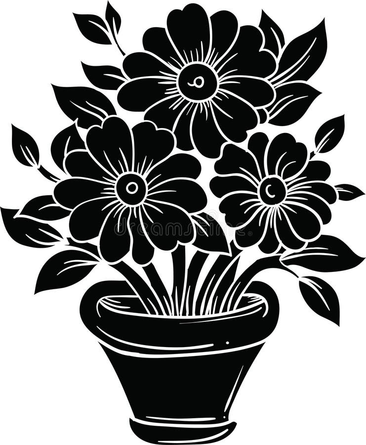 Flower pot vector. stock vector. Illustration of florsl - 309287796