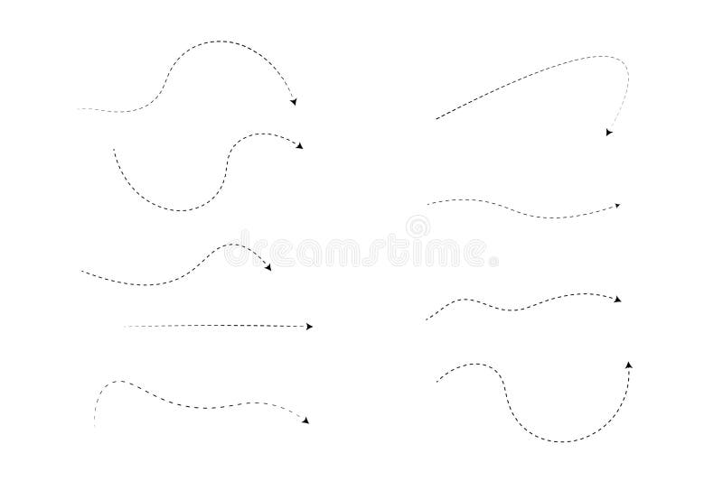 Set of Dashed Line Airplane Route with Location Stock Vector ...