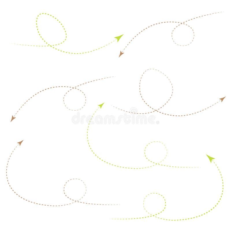 Set of dashed line arrows stock vector. Illustration of print - 309296070