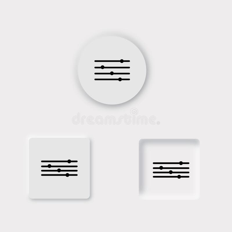 Neumorphic Style Filter Button Icon Stock Vector - Illustration of ...