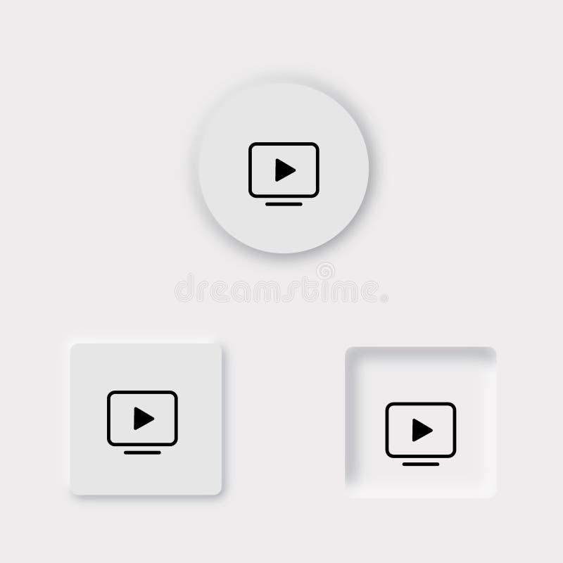 Social Media Play Icon Button Stock Vector - Illustration of movies ...