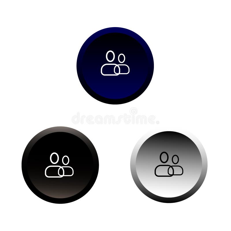 User Icon Button, Profile Button Stock Vector - Illustration of people ...