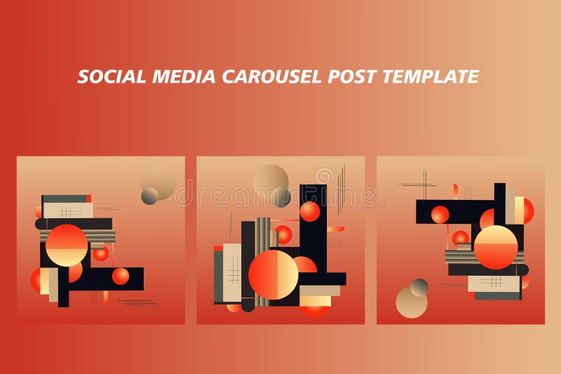 Social media carousel post stock vector. Illustration of poster - 309314642