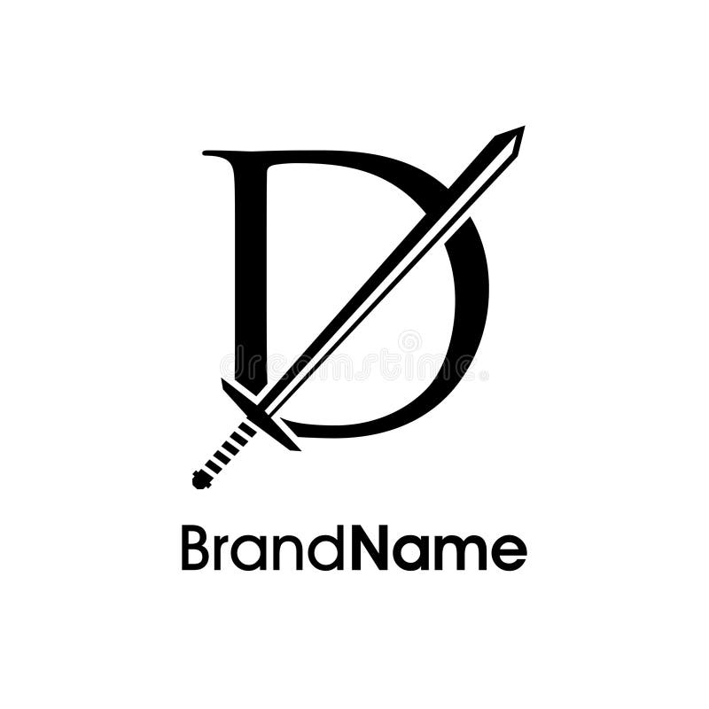 Simple and Luxury Initial D Sword Logo Stock Vector - Illustration of ...