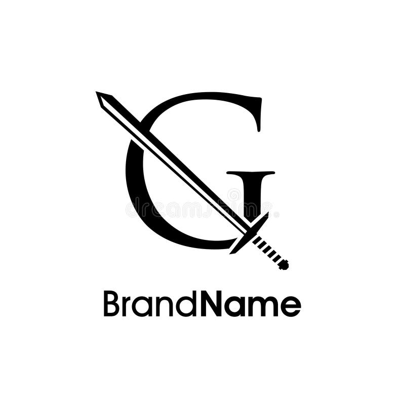 Simple and Luxury Initial G Sword Logo Stock Vector - Illustration of ...