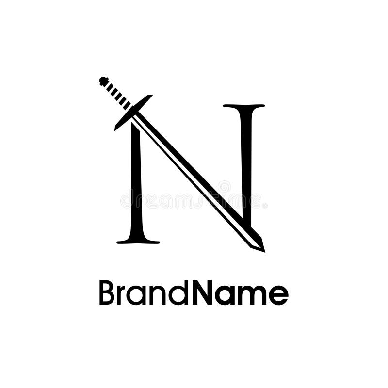 Simple and Luxury Initial N Sword Logo Stock Vector - Illustration of ...