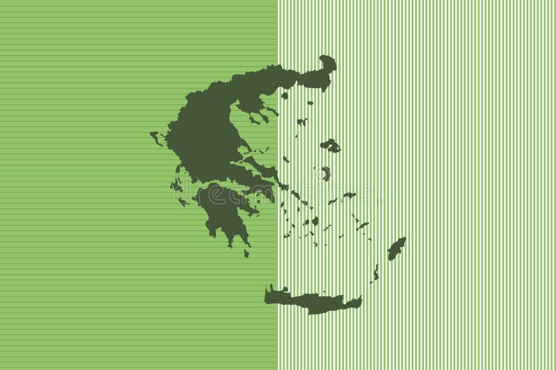 Nature Colored Map Design Concept with Green Stripes Isolated of ...