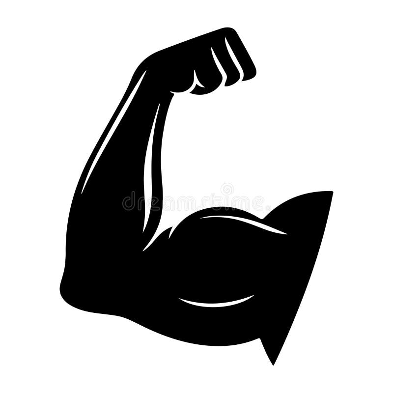 Silhouette of a strong arm stock vector. Illustration of design - 309419694