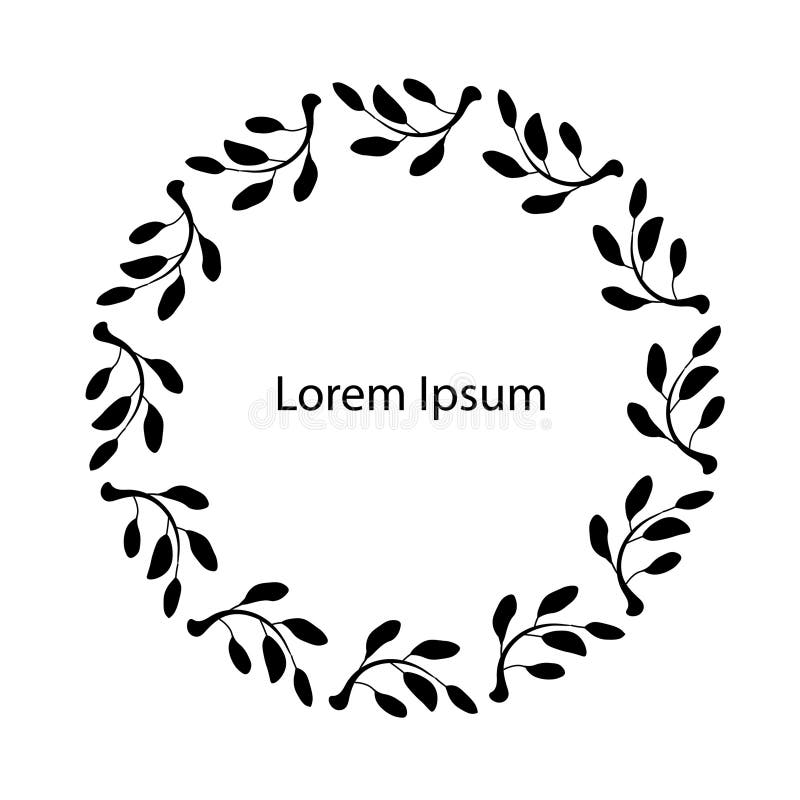 Floral Frame Monochrome Background Lorem Ipsum Stock Vector ...