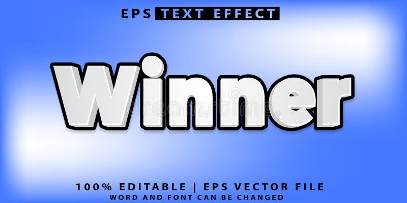 Winner 3d Editable Text Effect Vintage Color Stock Vector ...