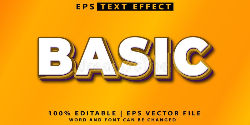 Basic 3d Editable Text Effect Vintage Color Stock Vector - Illustration ...