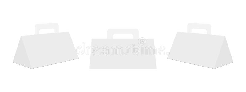 Triangle Packaging Box with Handle, Front and Side View Stock Vector ...
