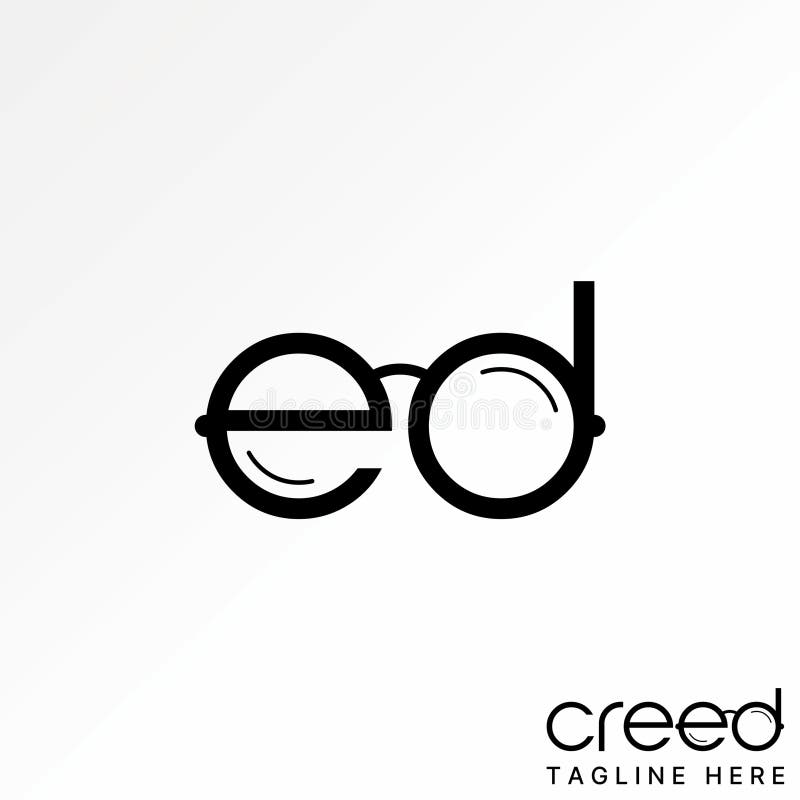 Sign Letter Initial ED Font Like Eye Glasses Sunglasses Vision. Related ...