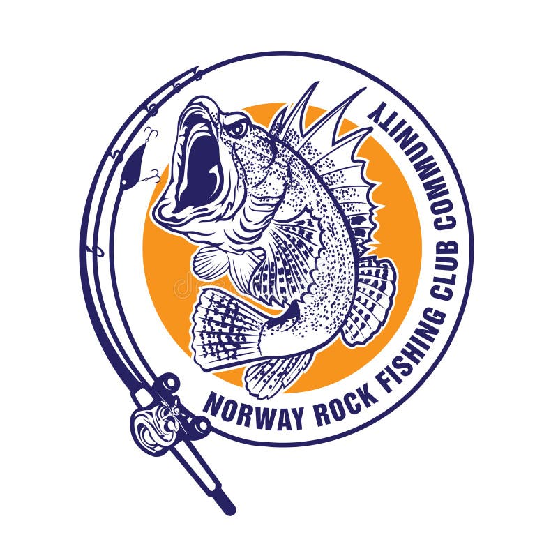 Red Rock Cod Sea Fish Vector Illustration Logo Design Stock Vector ...