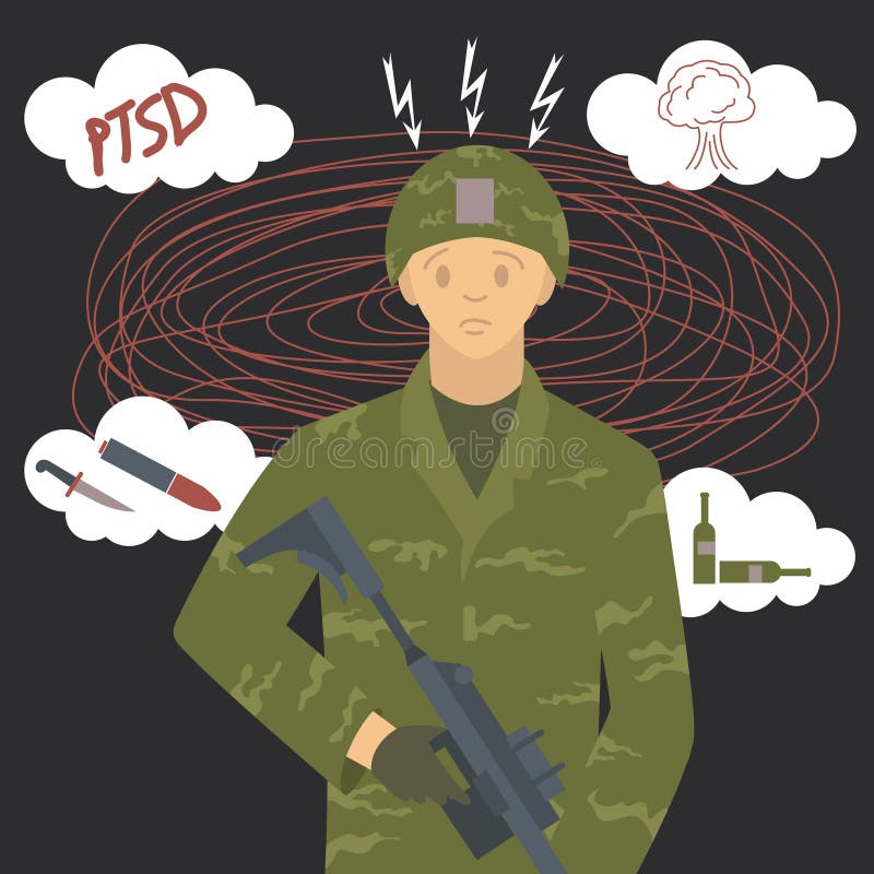 Post-traumatic Stress Disorder. Military PTSD Stock Vector ...