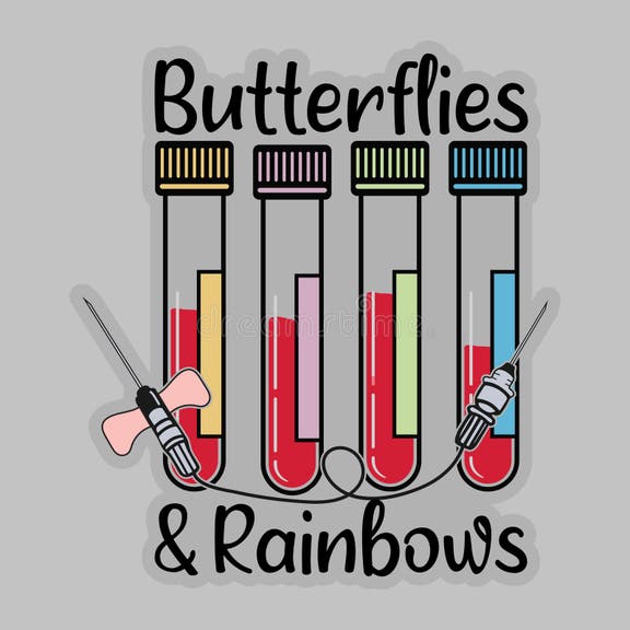 Butterflies and Rainbows Sticker, Blood Tube Sticker, IV Sticker Stock ...