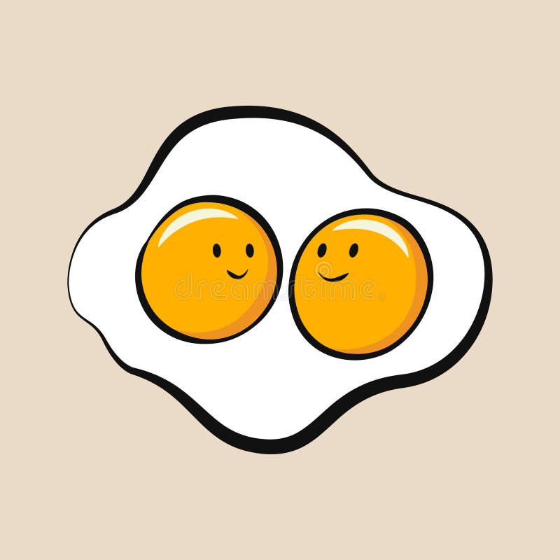 Fried Egg Cartoon. Twin Eggs Cartoon. Fried Egg Cartoon Character ...