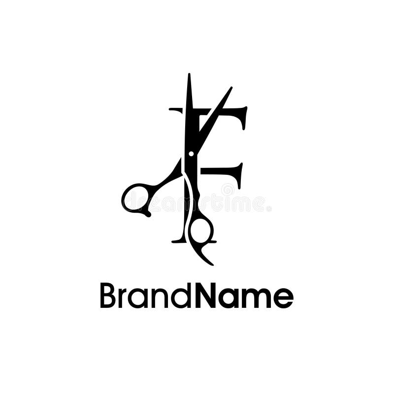 Modern and Luxury Initial F Scissors Logo Stock Vector - Illustration ...
