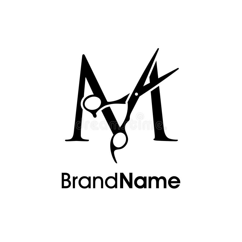 Modern and Luxury Initial M Scissors Logo Stock Vector - Illustration ...