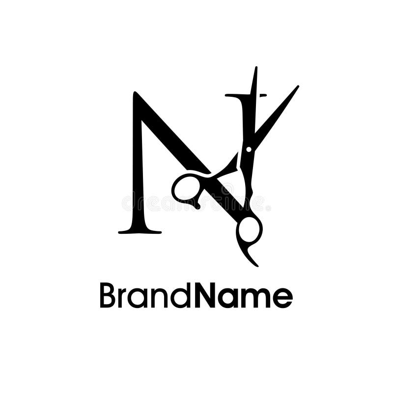 Modern and Luxury Initial N Scissors Logo Stock Vector - Illustration ...