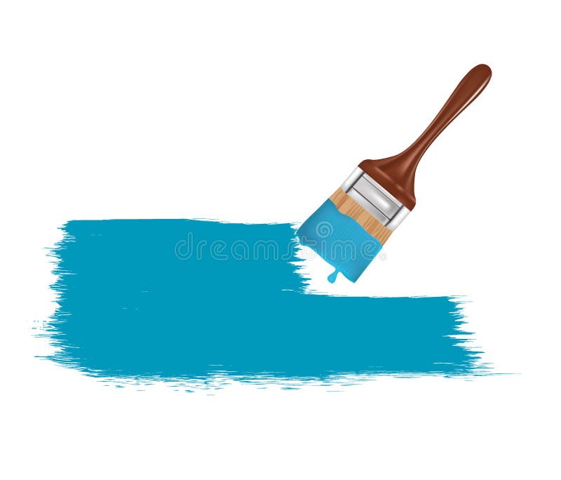 Blue paint brush stock vector. Illustration of concept - 309876591