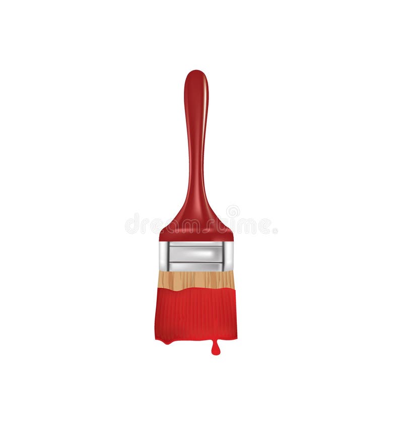 Red paint brush stock vector. Illustration of close - 309876656