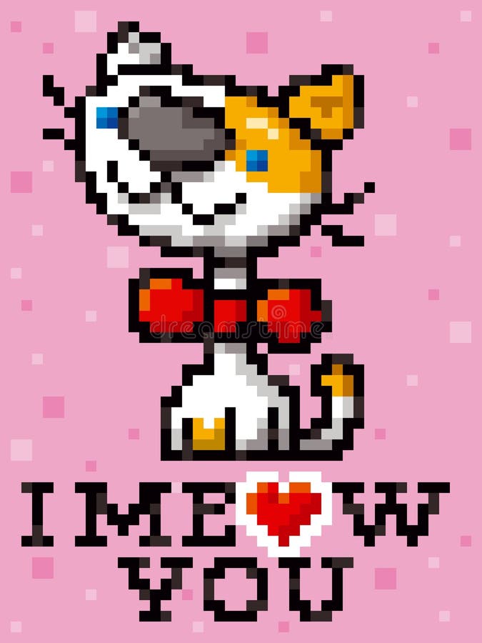 Proposal Card Design with Cat with Red Bow Tie Stock Illustration ...