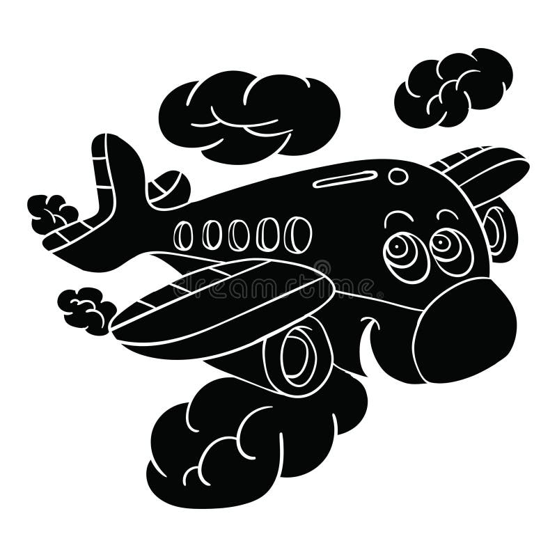 Funny plane cartoon vector stock vector. Illustration of color - 310128506