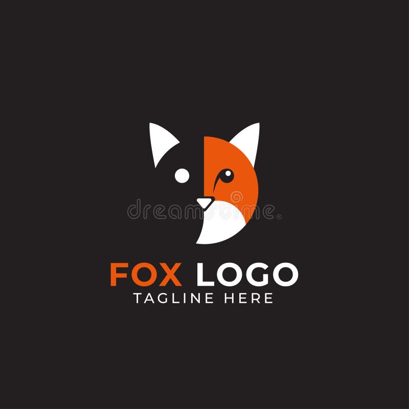 Design a Fox Logo on Black Background. Fox Logo or Icon. Vector ...