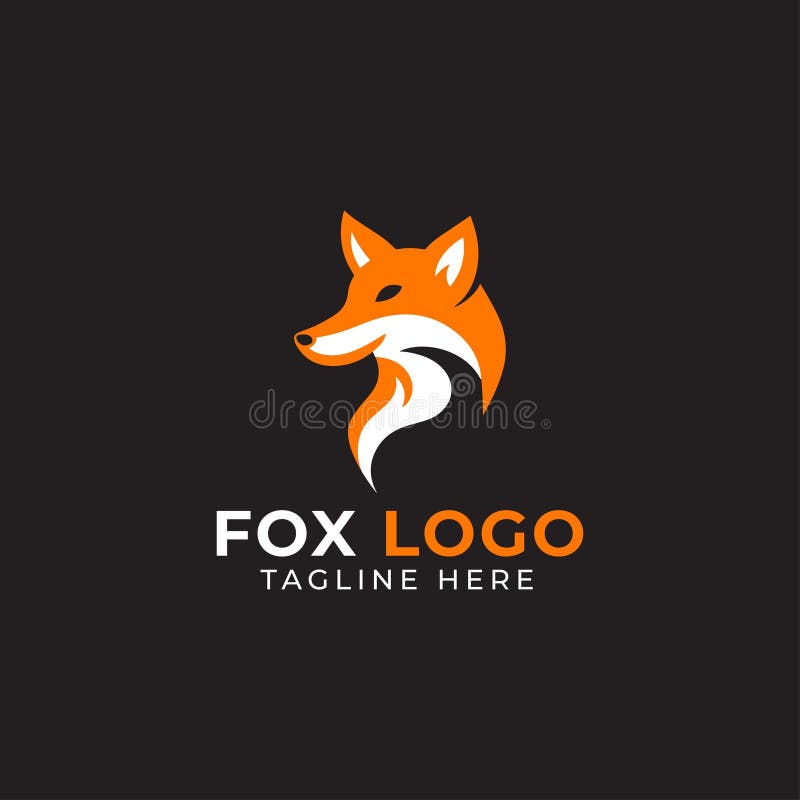 Design a Fox Logo on Black Background. Fox Logo or Icon. Vector ...