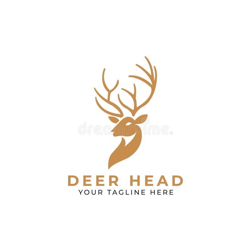 Deer Head Logo Design Template Stock Vector - Illustration of ...