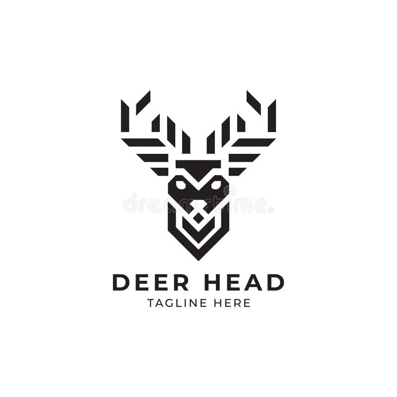 Deer Head Logo Design Template Stock Illustration - Illustration of ...