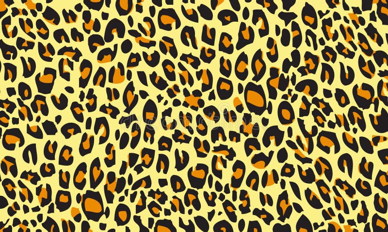 Print Leopard Texture, Black Brown Beige Yellow and Orange. Vector ...