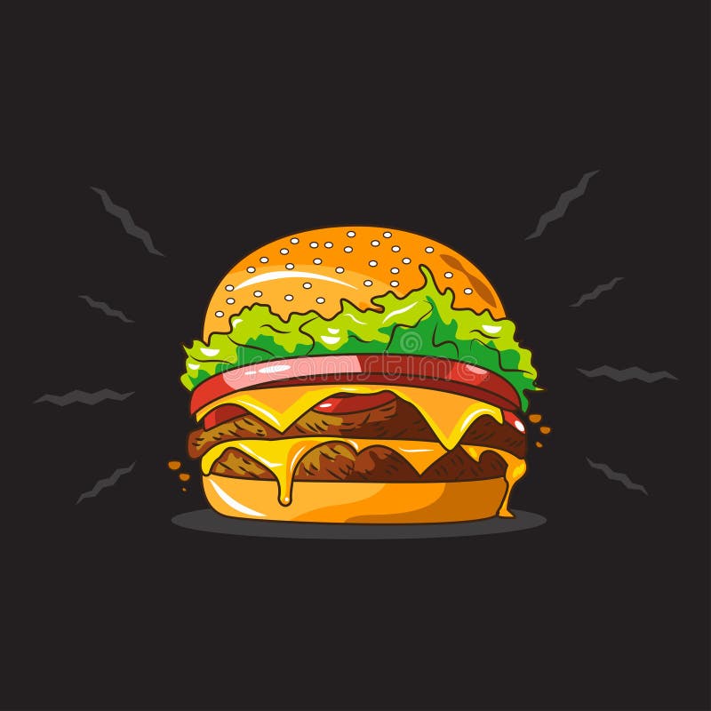 Burger beef and cheese stock vector. Illustration of macro - 310288867