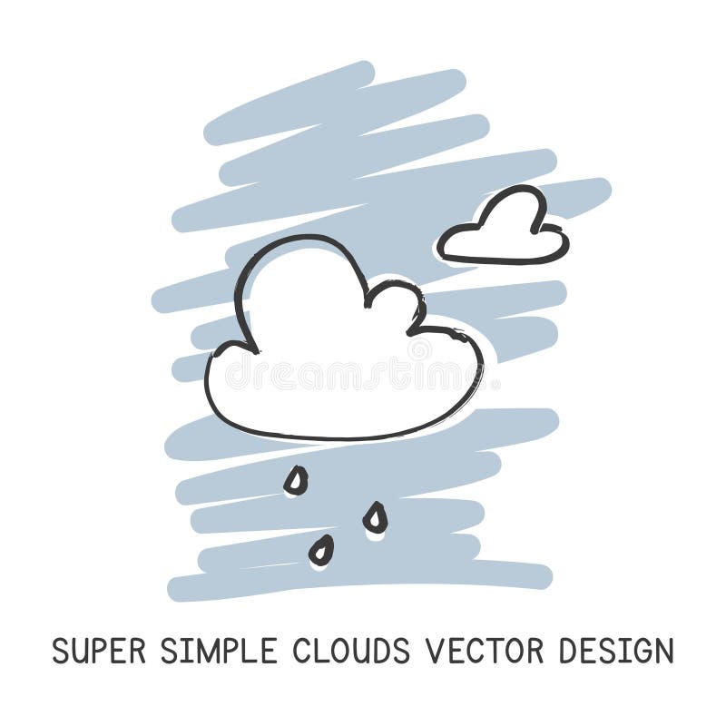 Super Simple Cloud Hand-drawn Doodle Style Vector Design. Nature ...