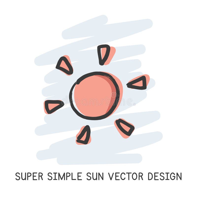 Super Simple Sun Hand-drawn Doodle Style Vector Design. Nature Elements ...