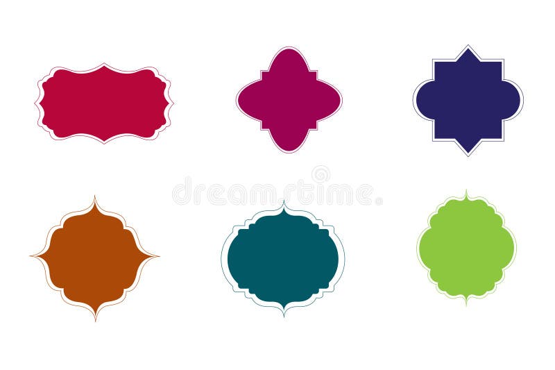 Set of Islamic Shape Illustration. Silhouette of Islamic Bagde. Good ...