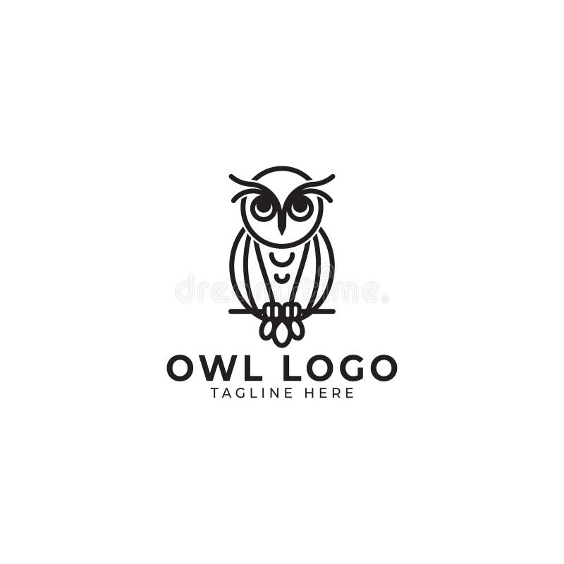 Simple Owl Logo Line Design Template Stock Vector - Illustration of ...