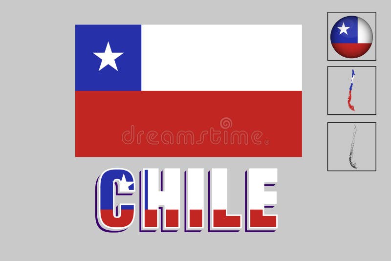Chile Flag and Map in a Vector Graphic Stock Vector - Illustration of ...
