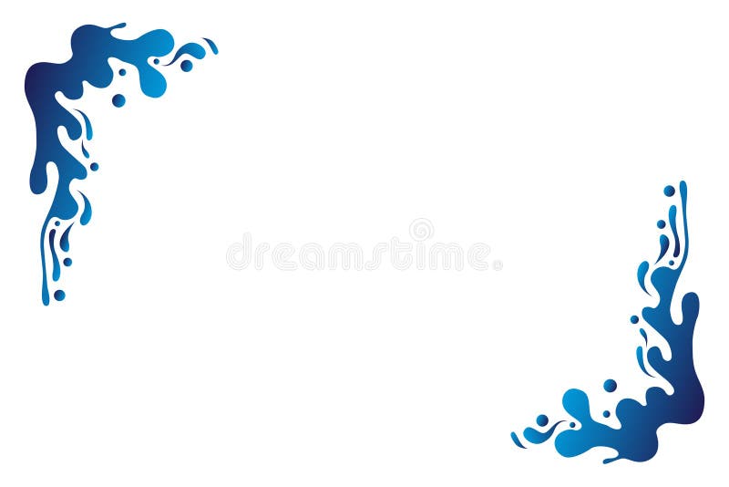Border Frame Design Concept of Water Splash Isolated on White ...
