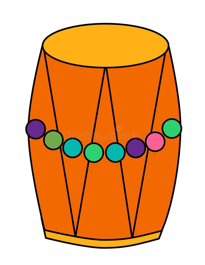 PrintHoli Drum Music Instrument Dhol Element. Design for Celebration of ...