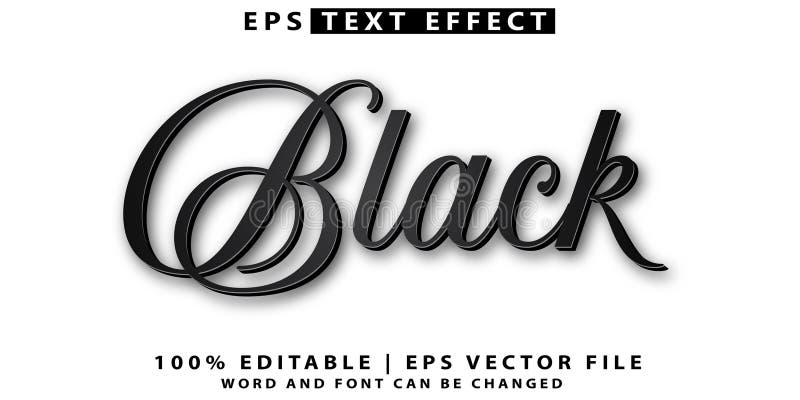 Black Editable 3D Text Effect 3d Text Mockup Stock Vector ...