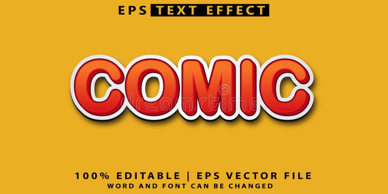 Comic Editable 3D Text Effect 3d Text Mockup Stock Vector ...
